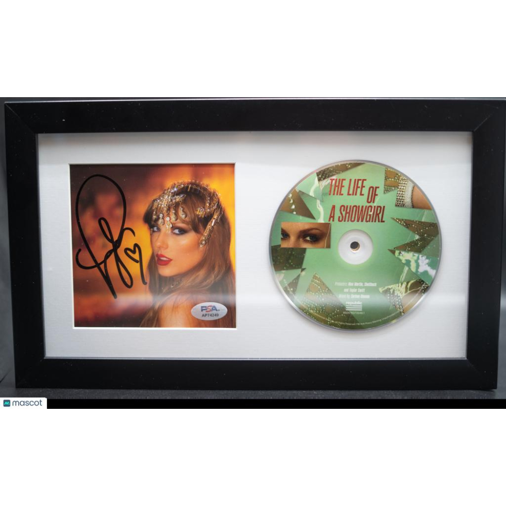 Taylor Swift Signed "The Life of a Showgirl" Custom Framed CD Insert ...