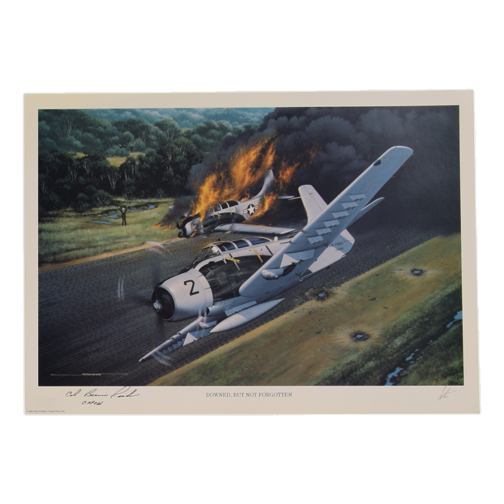Col. Bernard Fisher Signed Stan Stokes "Downed, But Not Forgotten ...