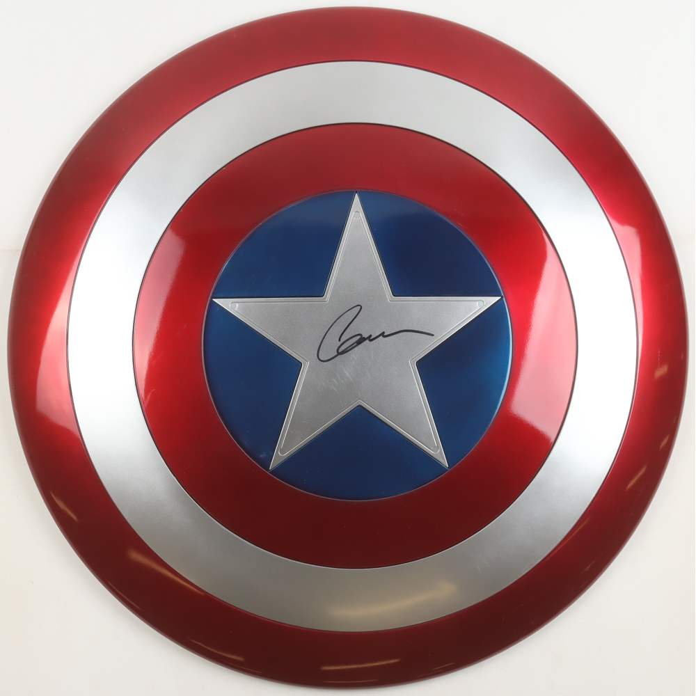 Chris Evans Signed "Captain America" Marvel Full-Size Shield (Beckett ...