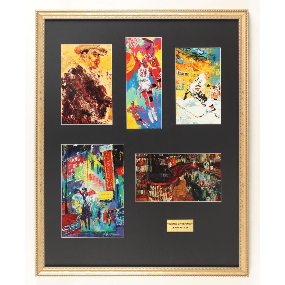 'Scenes of Chicago" Custom Framed Leroy Neiman Art Print Display with ...