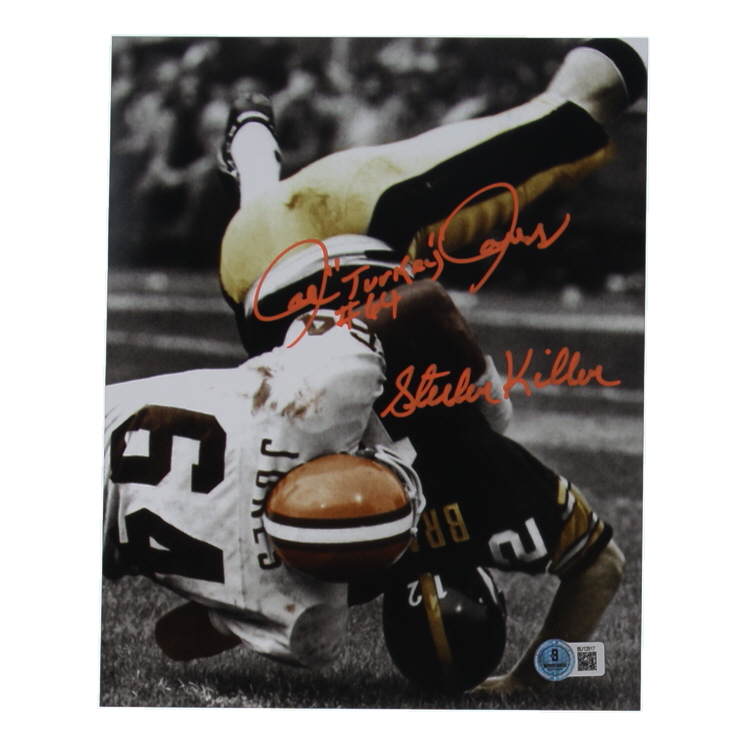 Joe "Turkey" Jones Signed 8x10 Photo Inscribed "Steeler Killer ...