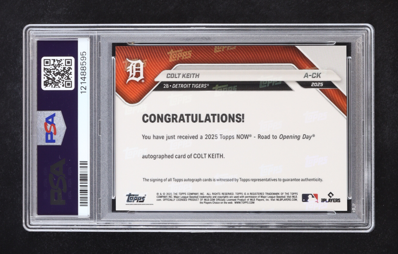 Colt Keith 2025 Topps Now Road to Opening Day Autographs Green #ACK #12 ...