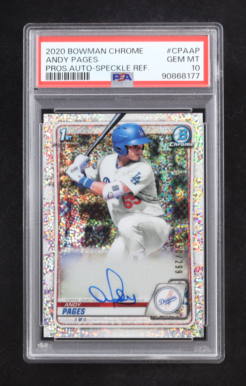 Andy Pages 2020 Bowman Chrome Prospect Autographs Speckle Refractors # ...