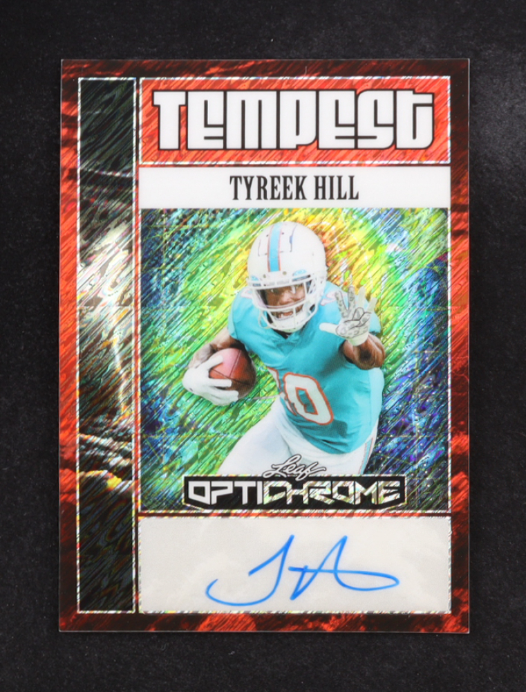 Tyreek Hill 2025 Leaf Optichrome #TA-TH1 Tempest Autographs - Prismatic Platinum Blue /1 Price ...