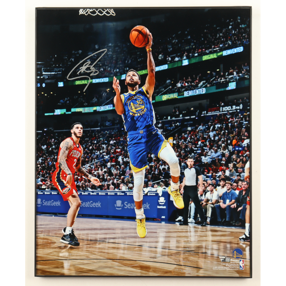 Steph Curry Signed Warriors Custom Framed 16x20 Photo (Fanatics ...