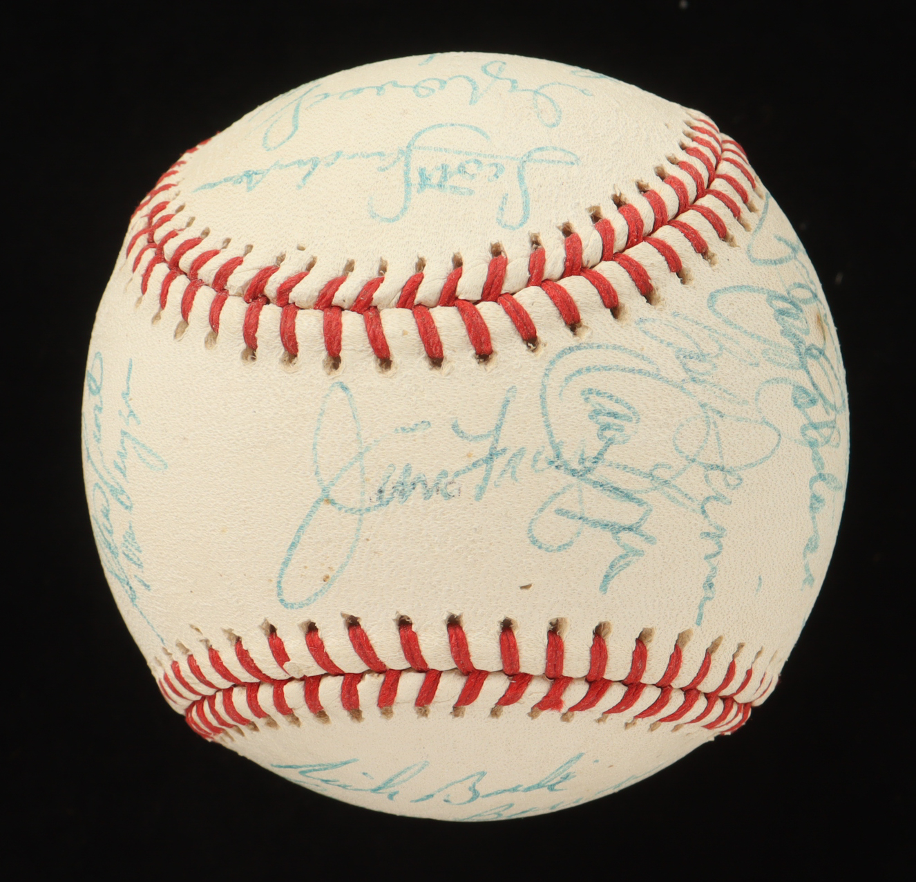 1984 Cubs Team-Signed (26) Baseball with Ryne Sandberg, Dennis ...