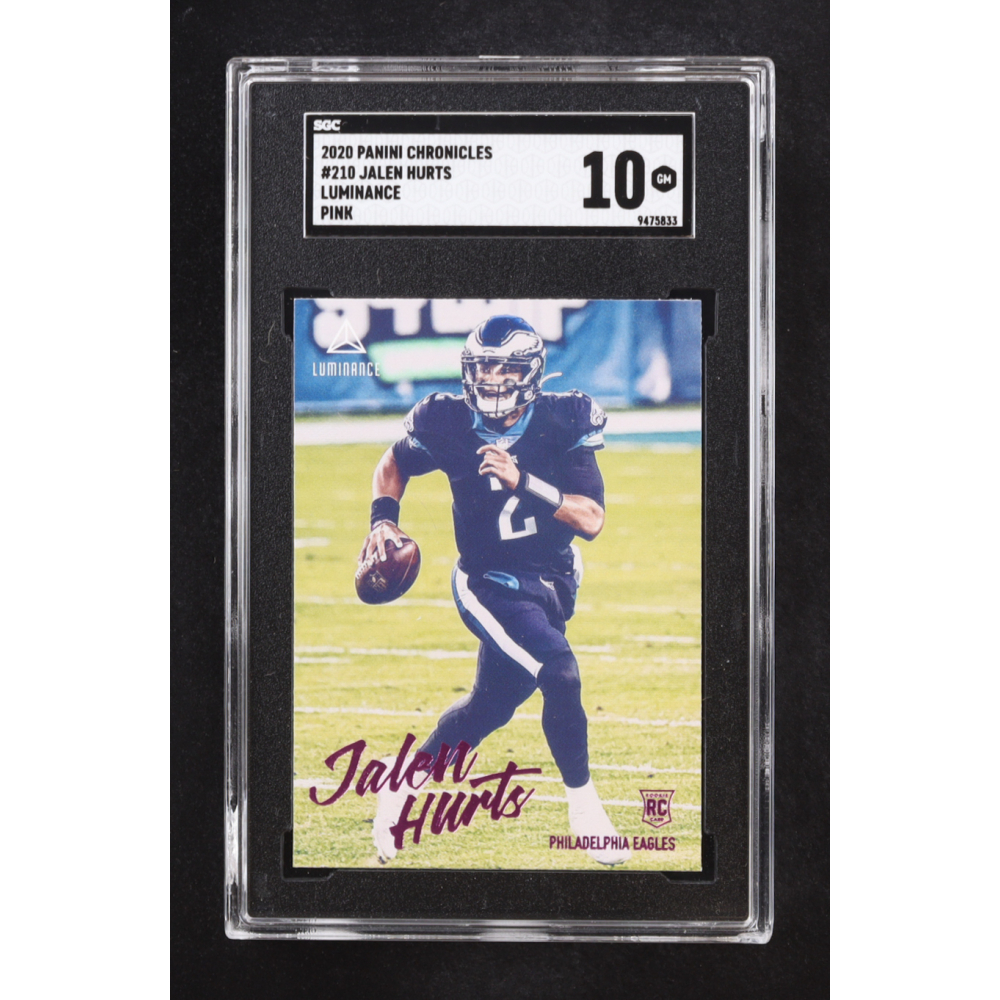 Jalen Hurts 2020 Panini Chronicles Luminance Pink #210 RC (SGC 10 ...