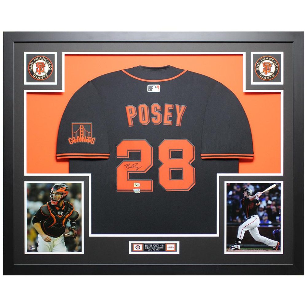 Buster Posey Signed Giants Custom Framed Nike Authentic Jersey Display ...