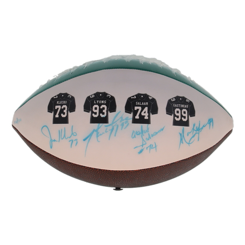 Joe Klecko, Mark Gastineau, Marty Lyons, & Abdul Salaam Signed LE Jets ...