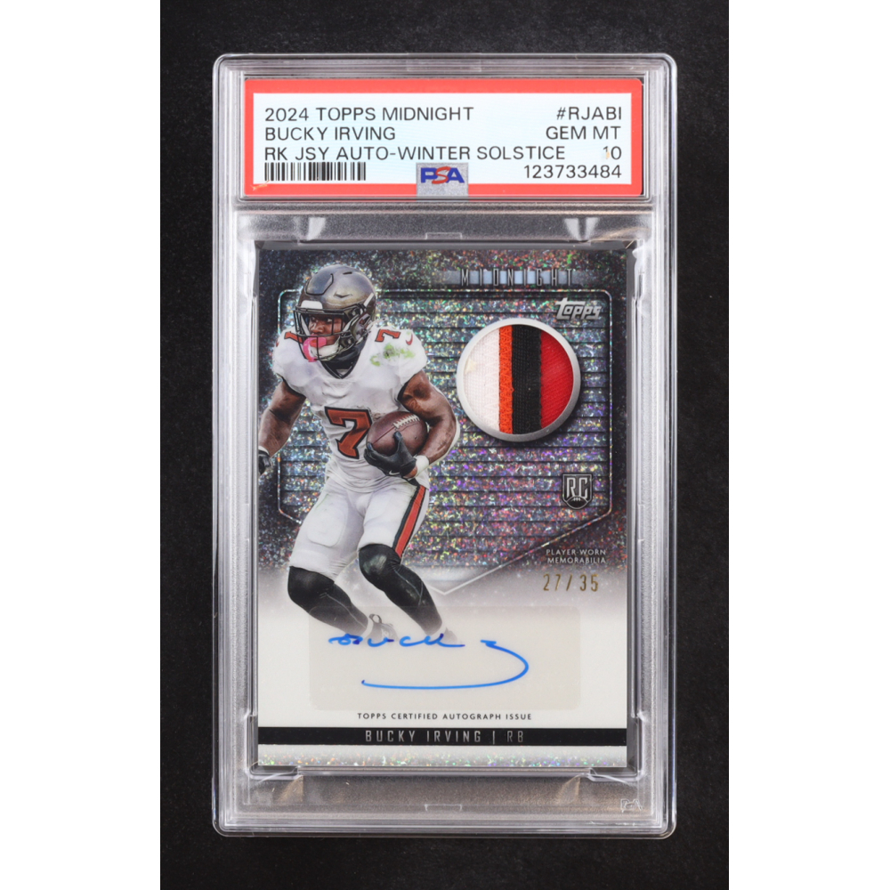 Bucky Irving 2024 Topps Midnight Rookie Jersey Winter Solstice Auto # ...