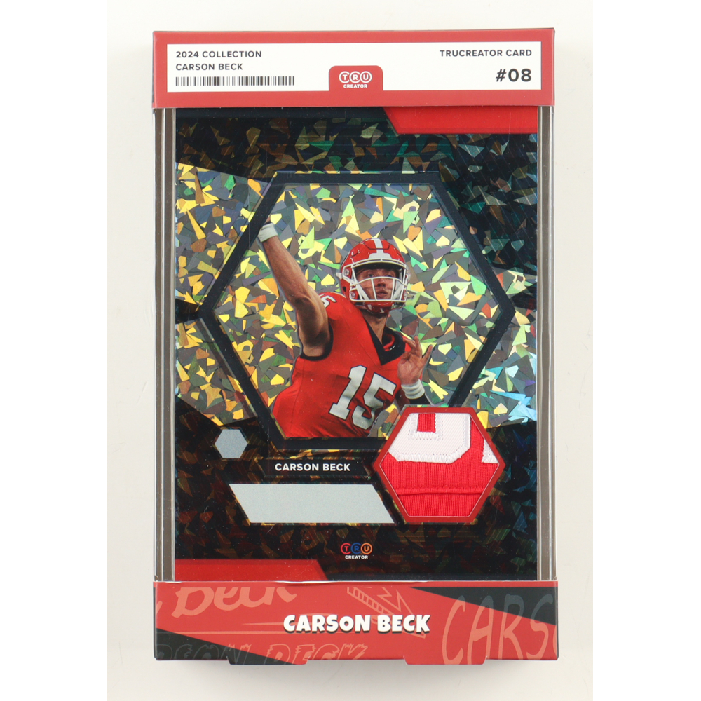 Carson Beck 2024 TruSport Jumbo Trucreator Cracked Ice #8 #JC-CB JSY RC ...