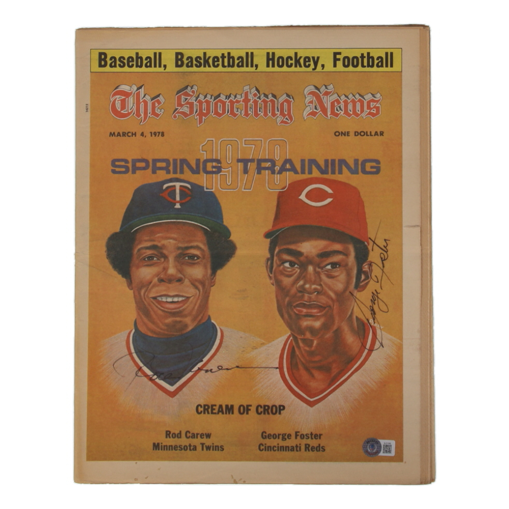 Rod Carew & George Foster Signed 1978 "The Sporting News" Newspaper ...
