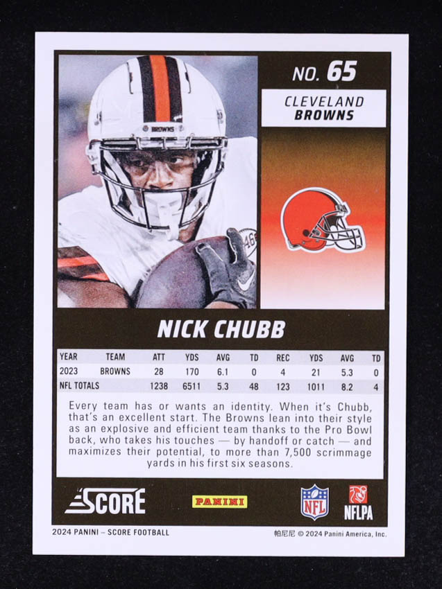 Nick Chubb 2024 Score Gold Zone #65 #07/50 | Pristine Auction