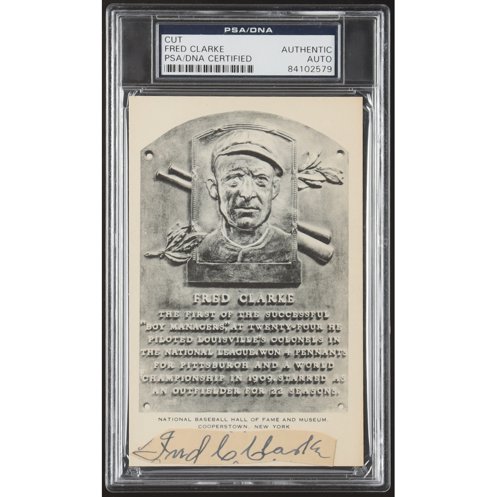 Fred Clarke Signed Cut on Hall of Fame Plaque Postcard (PSA) | Pristine ...