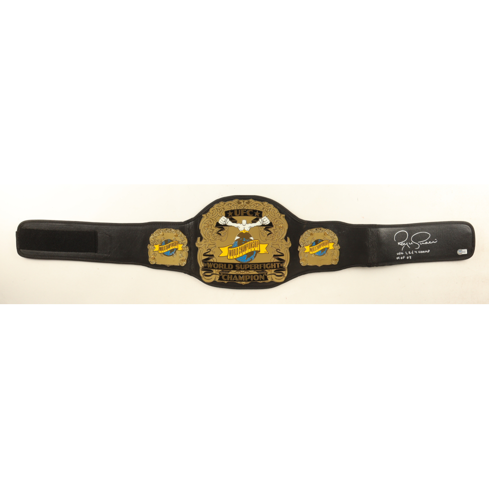 Royce Gracie Signed Full-Size UFC World Superfight Champion Belt ...