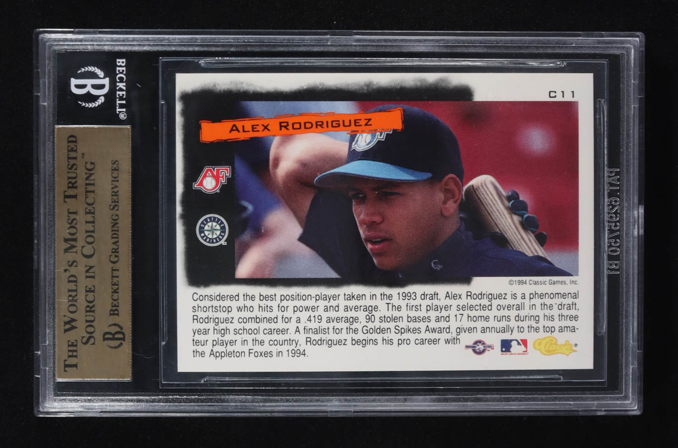 Alex Rodriguez 1994 Classic Cream of the Crop #C11 RC (BGS 9.5 ...