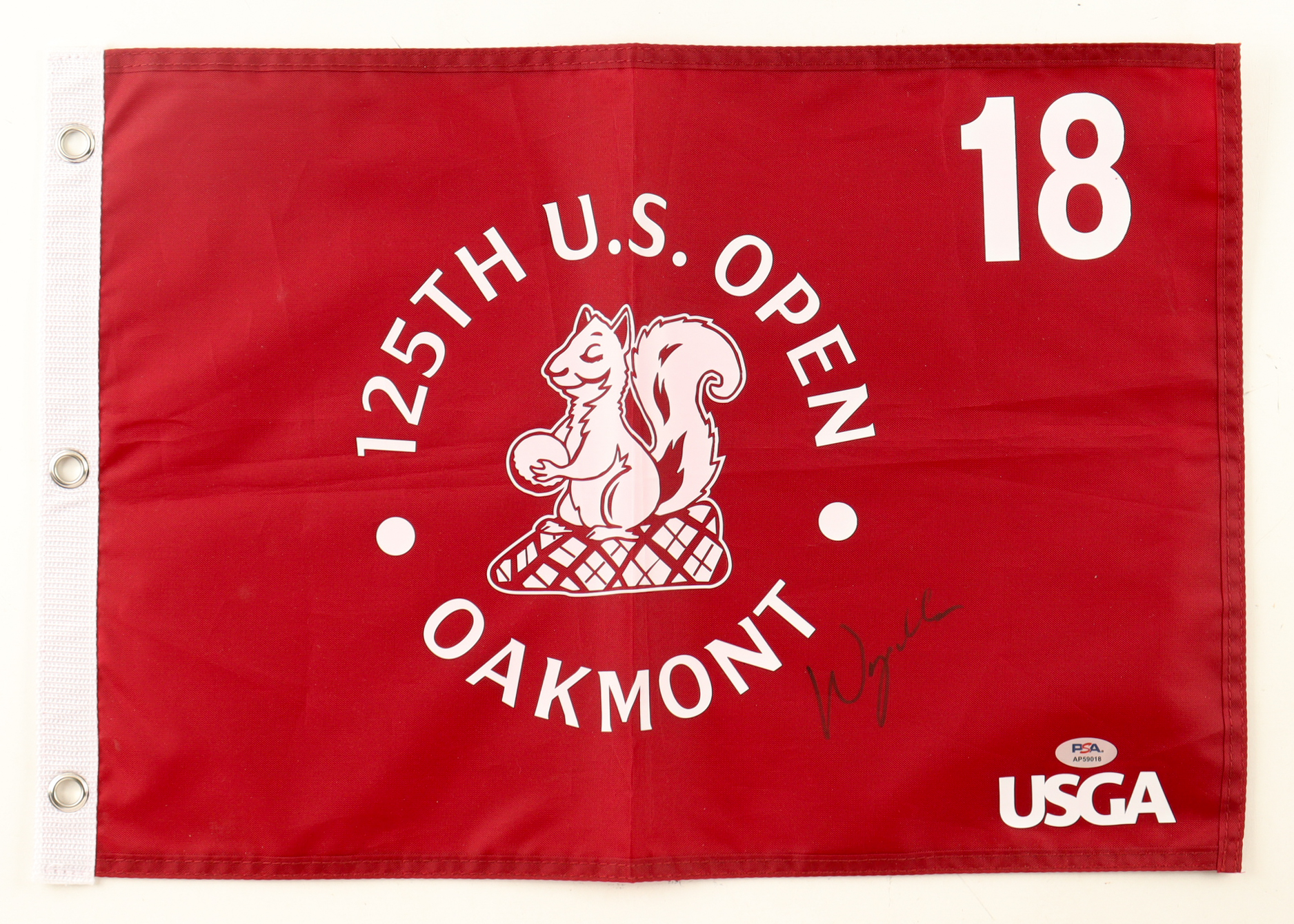 Wyndham Clark Signed 2025 "125th U.S. Open Oakmont" Golf Pin Flag (PSA ...