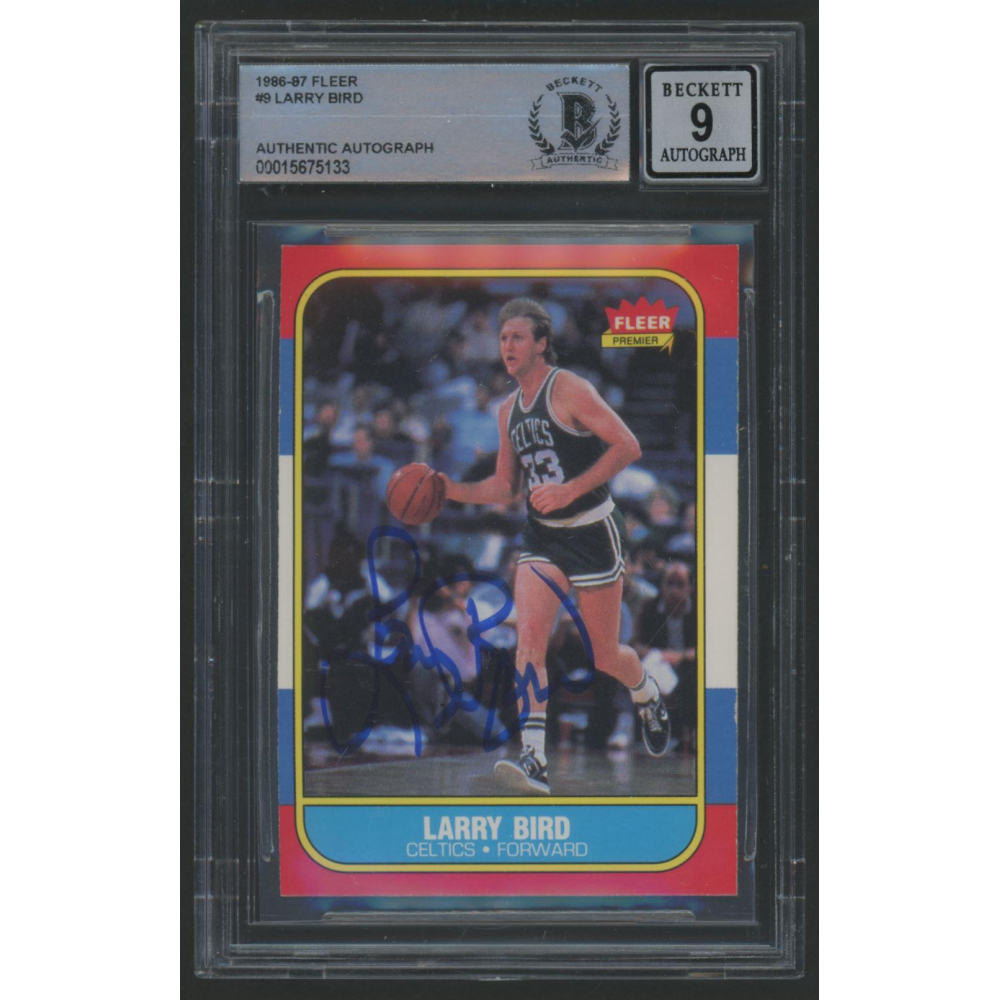 Larry Bird Signed 1986-87 Fleer #9 (BGS | Autograph Graded 9 ...