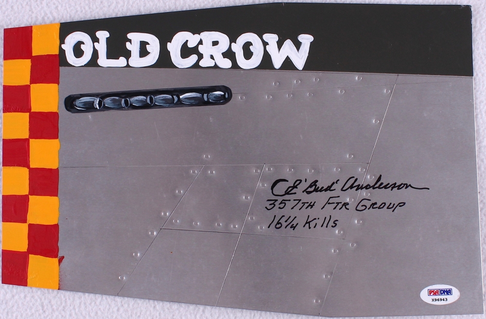 CE "Bud" Anderson Signed 8x12 Original Hand-Painted P-51 Old Crow Nose ...