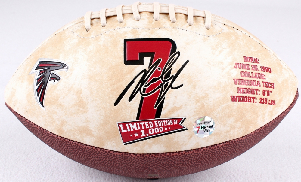 Michael Vick Signed Falcons Logo Football (Vick Hologram) | Pristine ...