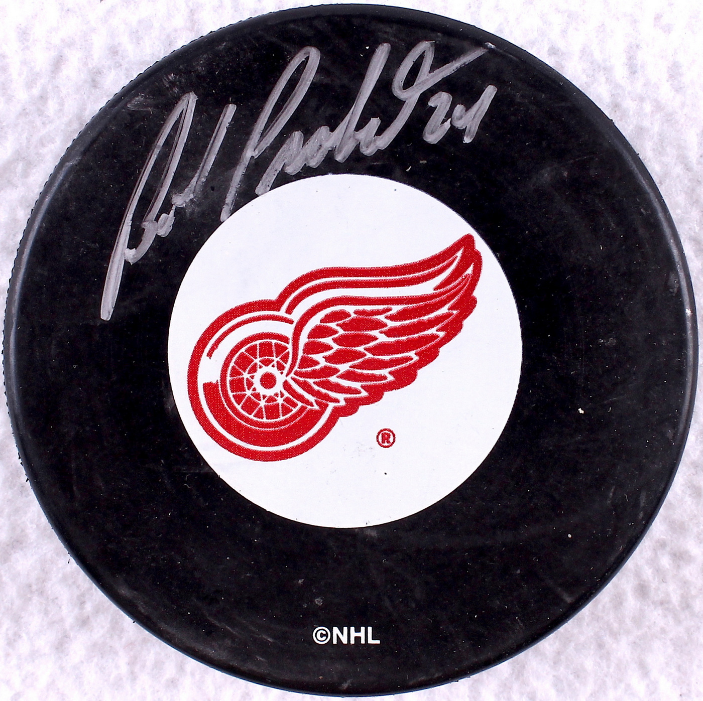Bob Probert Signed Red Wings Logo Hockey Puck (CSI) | Pristine Auction