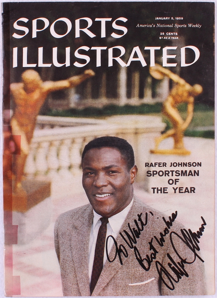 Rafer Johnson Signed 1959 Sports Illustrated Magazine Inscribed "Best ...