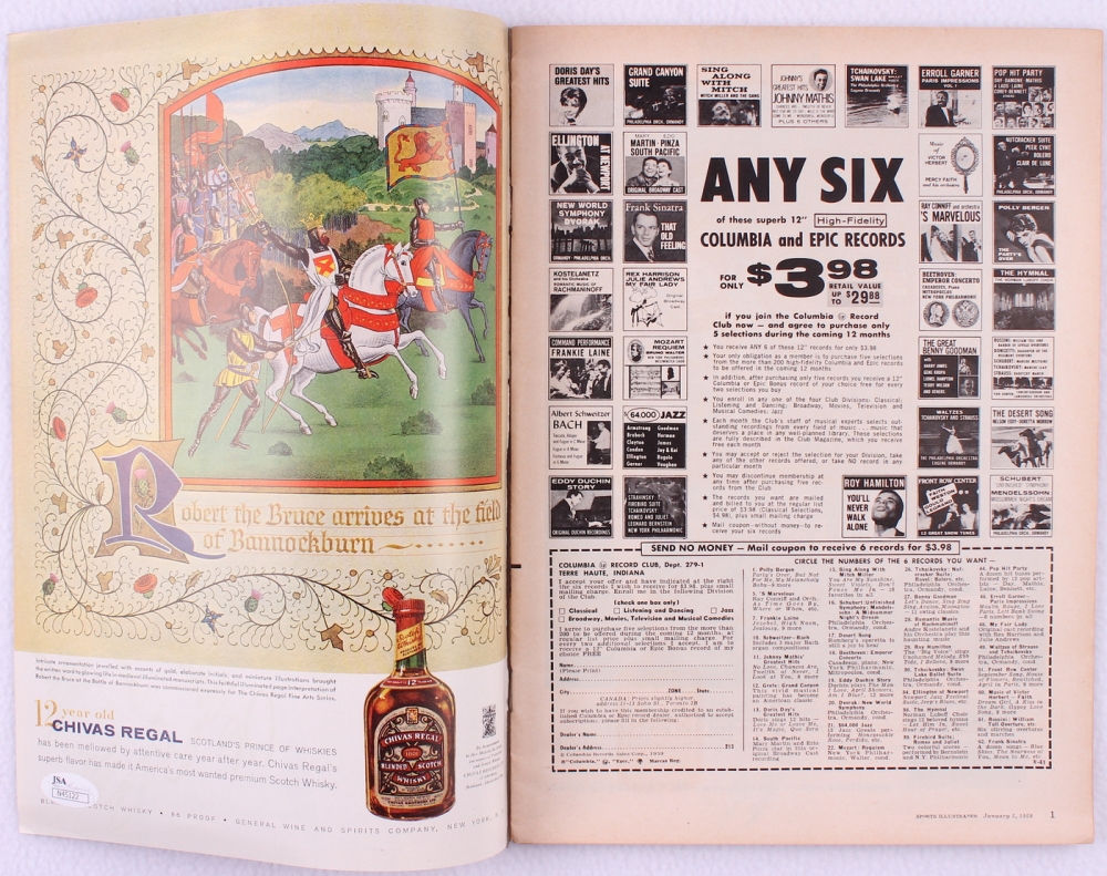 Rafer Johnson Signed 1959 Sports Illustrated Magazine Inscribed "Best ...