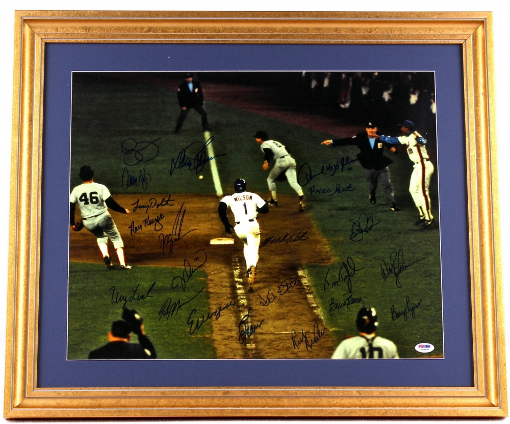 1986 New York Mets Team-Signed 22x26 Custom Framed Photo Display with ...