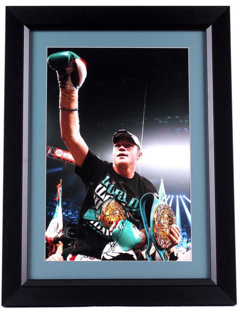 Saul "Canelo" Alvarez Signed 19x25 Custom Framed Photo Display (JSA COA ...