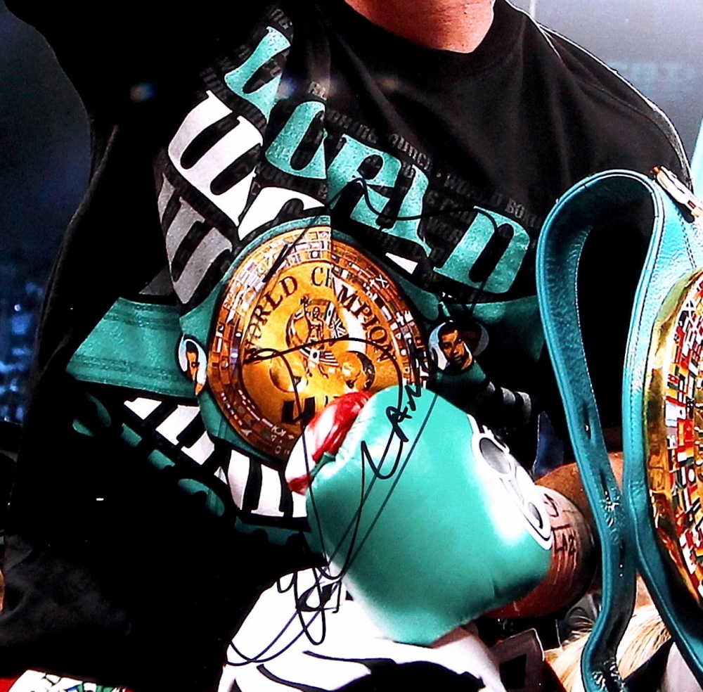 Saul "Canelo" Alvarez Signed 19x25 Custom Framed Photo Display (JSA COA ...