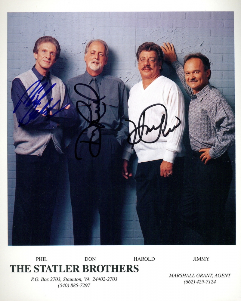 Phil Balsley, Don Reid & Harold Reid Signed The Statler Brothers 8x10 ...