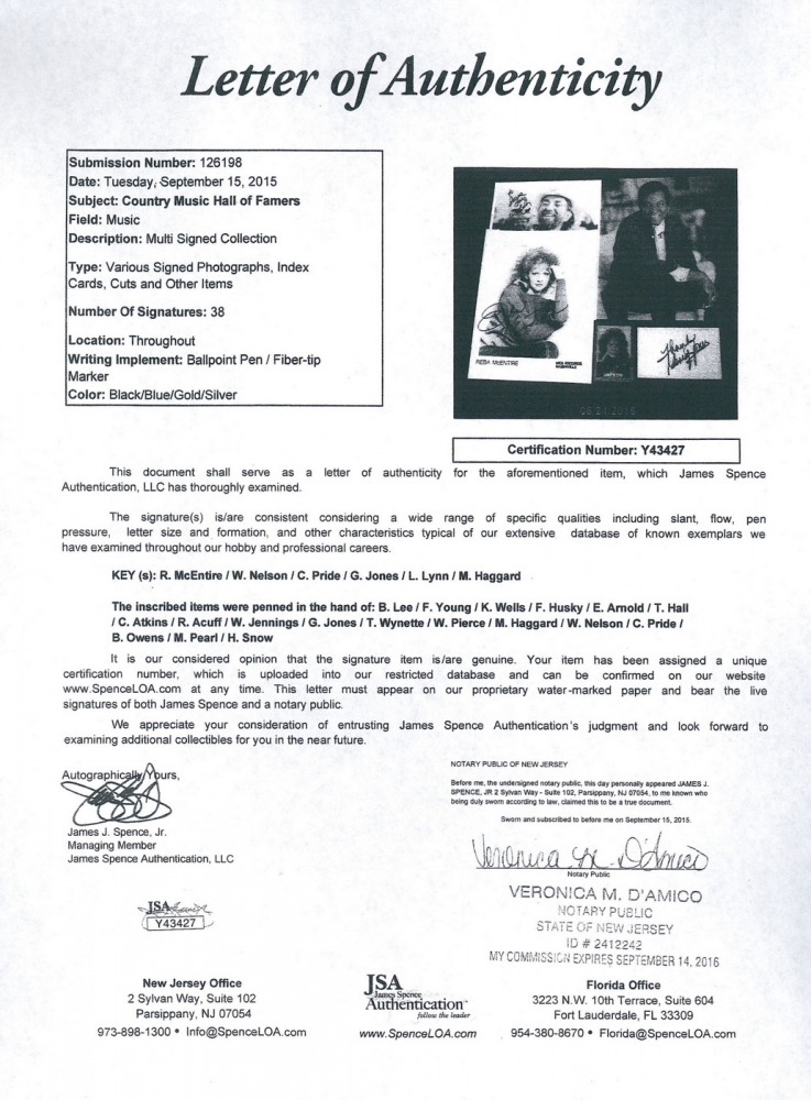 Phil Balsley, Don Reid & Harold Reid Signed The Statler Brothers 8x10 Photo (JSA LOA) | Pristine ...