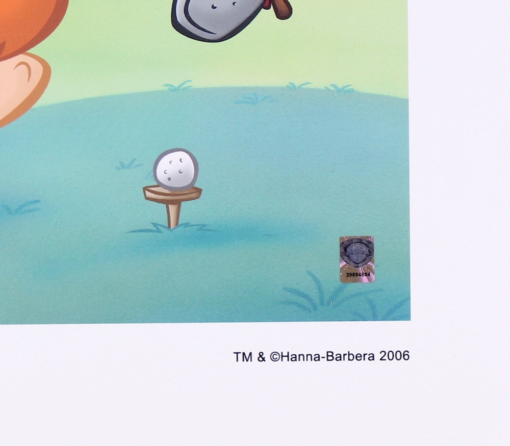 The Flintstones "Fred and Barney Golfing" LE 16x20 Giclee (WB Hologram ...