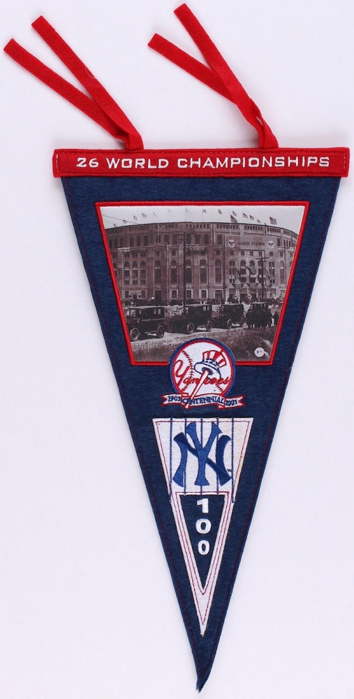 Yankees "26 World Championships" Commemorative Centennial Pennant ...