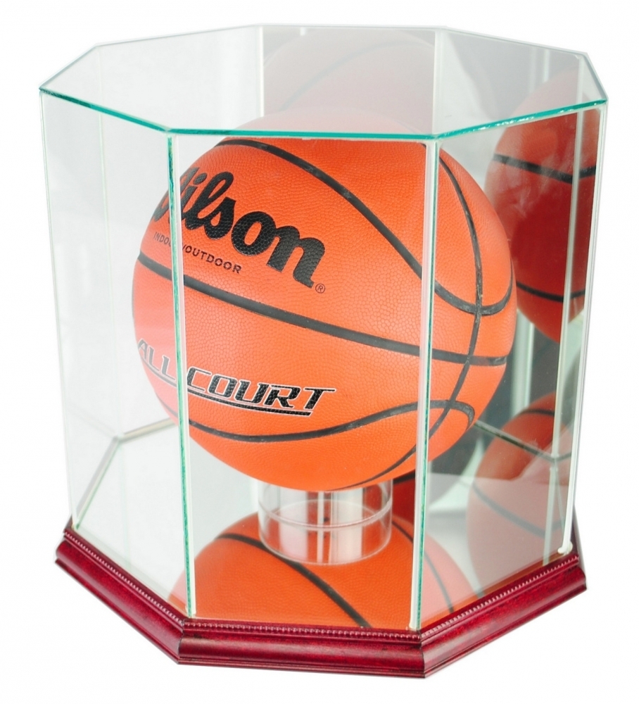Premium Octagon Full-Size Basketball Display Case with Mirrored Back ...