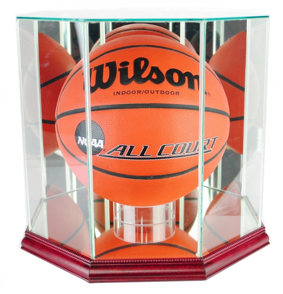 Premium Octagon Full-Size Basketball Display Case with Mirrored Back ...