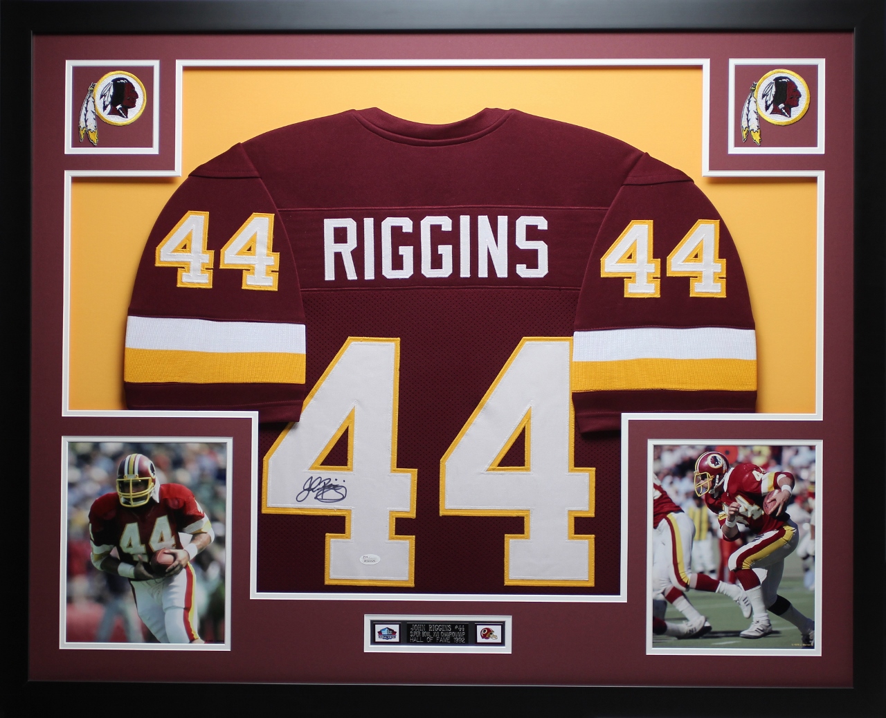 John Riggins Signed Redskins 35" x 43" Custom Framed Jersey (JSA COA ...