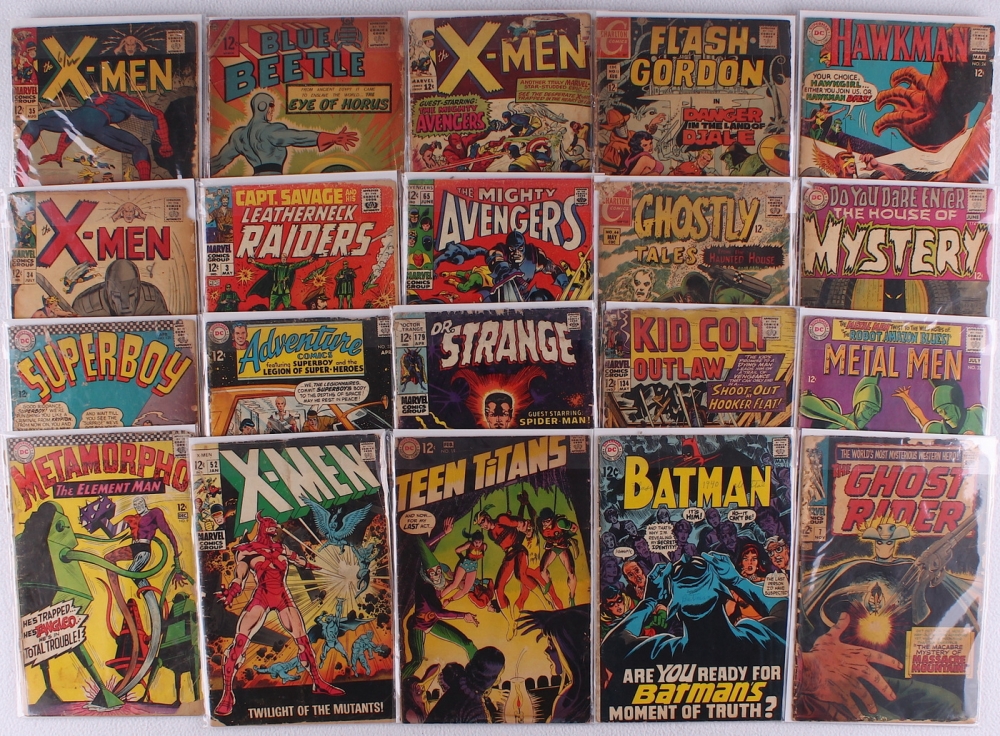 Lot of (20) Vintage 12 Cent Comic Books with Metamorpho, X-Men, Batman ...