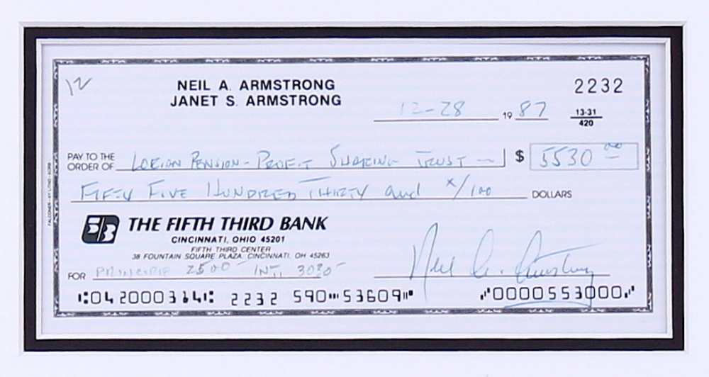 Neil Armstrong 18x22 Custom Framed Display With Replica 1987 Personal ...