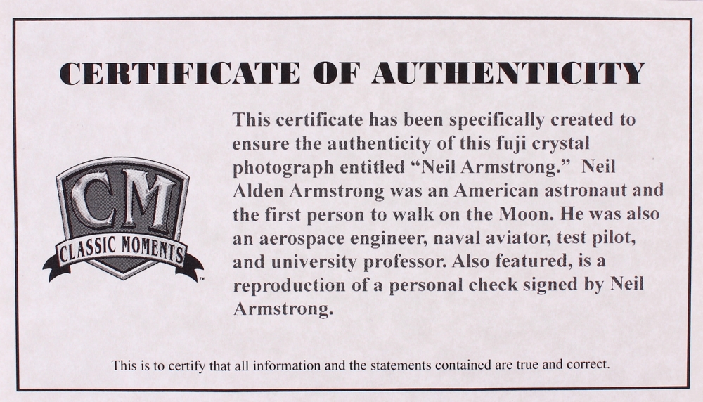 Neil Armstrong 18x22 Custom Framed Display With Replica 1987 Personal ...