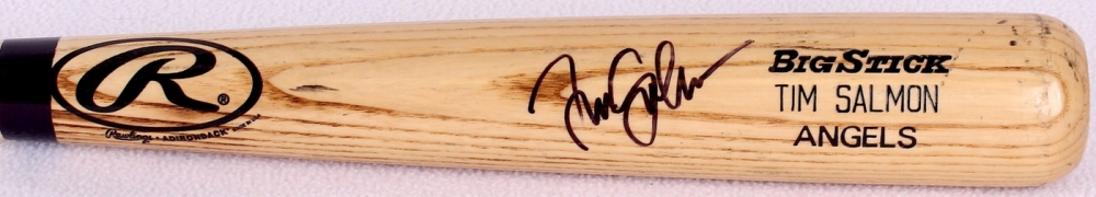 Tim Salmon Signed Angels Game-Used Rawlings Big Stick Baseball Bat ...