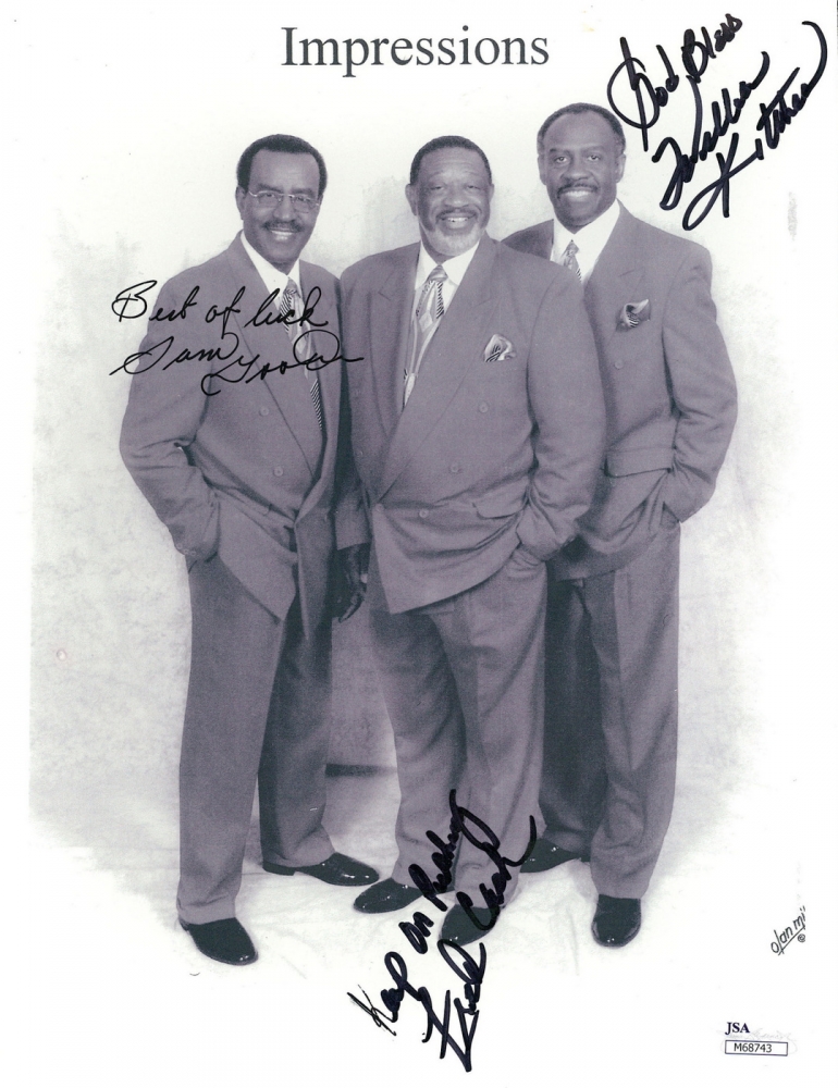 Sam Gooden, Willie Kitchen & Fred Cash Signed "The Impressions" 8x10 ...