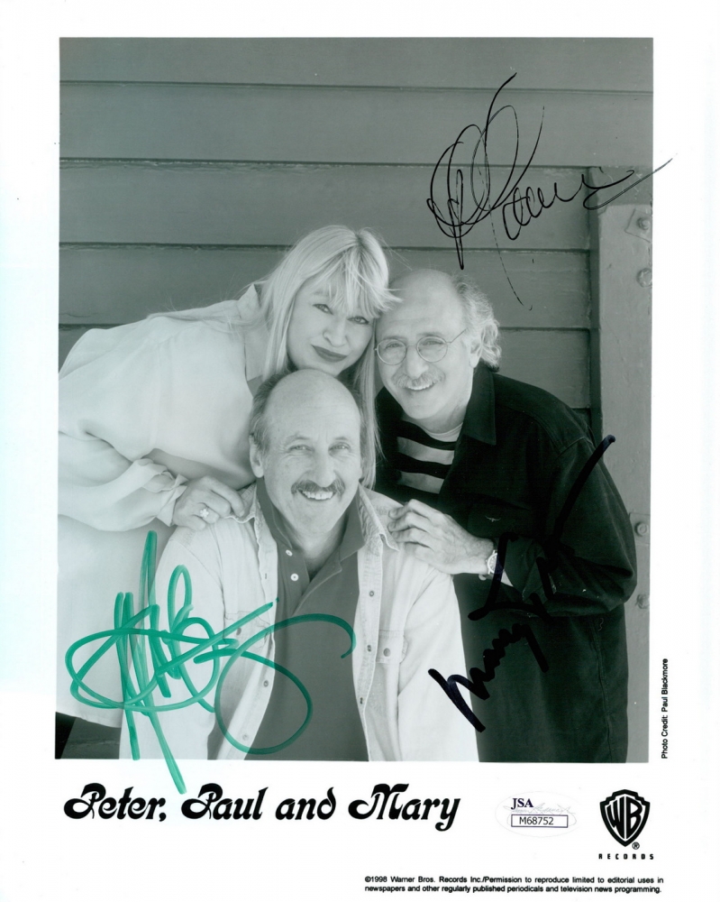 Peter Yarrow, Paul Stookey & Mary Travers Signed "Peter, Paul and Mary ...