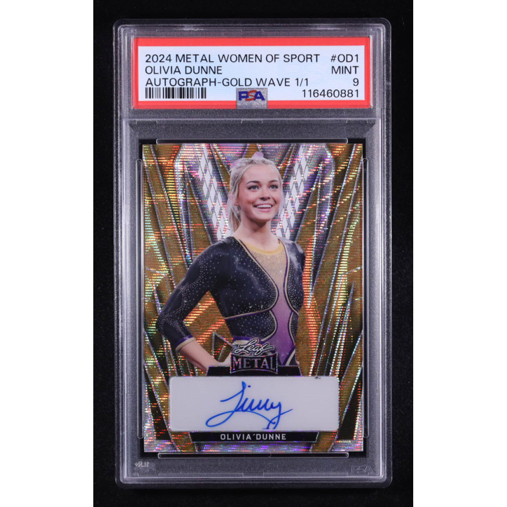 Olivia Dunne 2024 Leaf Metal Women of Sports Autographs Wave Gold # ...