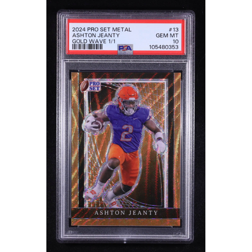 Ashton Jeanty 2024 Leaf Pro Set Metal Wave Gold #13 #1/1 RC (PSA 10 ...