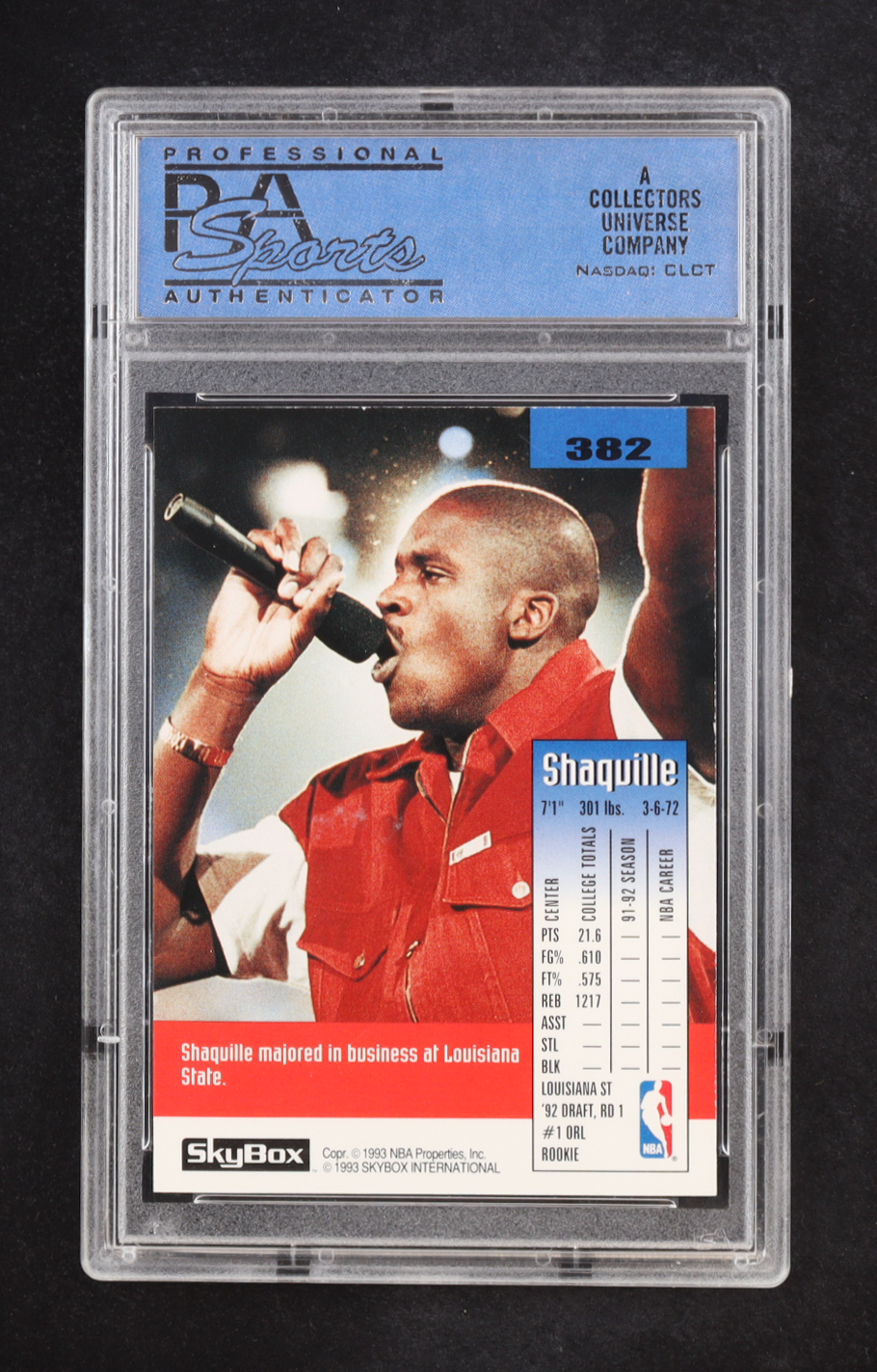 Shaquille O'Neal 1992-93 SkyBox #382 SP RC (PSA 9) | Pristine Auction