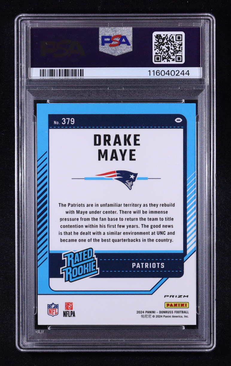 Drake Maye 2024 Donruss Optic Rated Rookies Preview Pink #379 RC (PSA ...