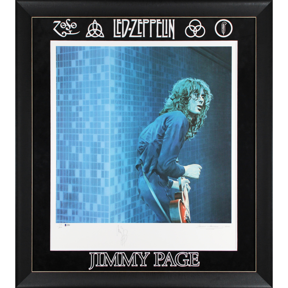 Jimmy Page Signed LE "Led Zeppelin" Custom Framed Sandra Lawrence ...