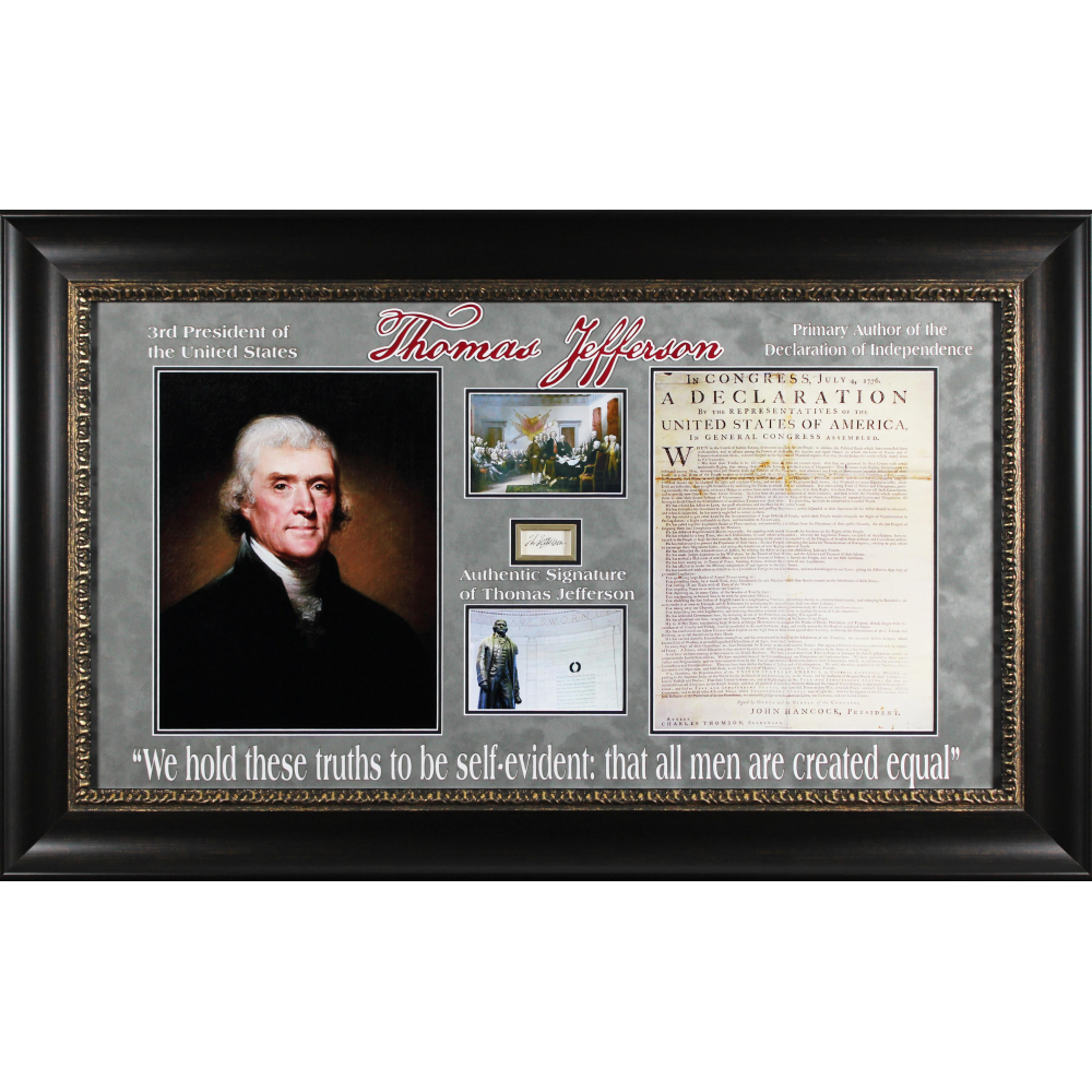 Thomas Jefferson Signed Custom Framed Cut Display (JSA) | Pristine Auction