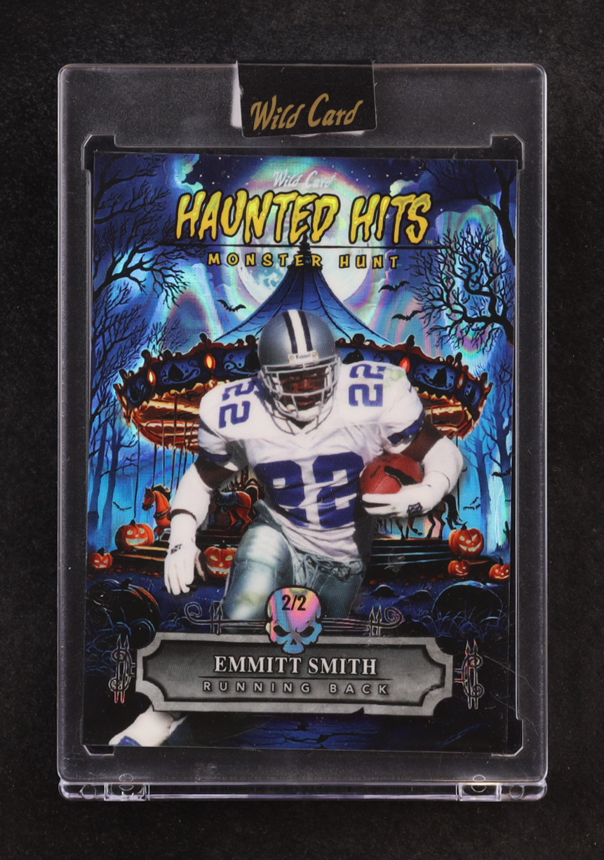 Emmitt Smith 2025 Wild Card Haunted Hits Monster Hunt Carousel Blue Ray ...